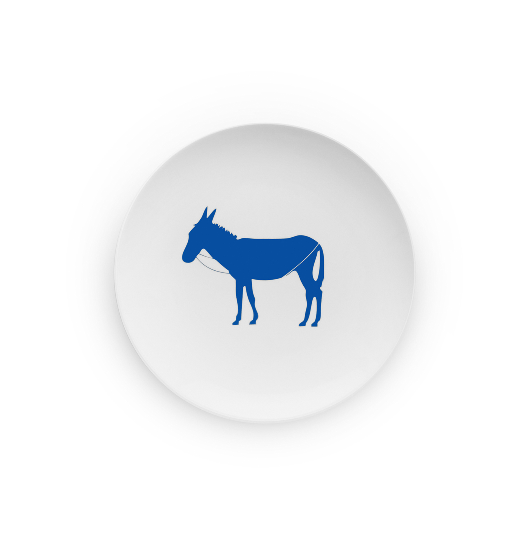 BLUE DONKEY PORCELAIN PLATE - 19,5CM - Elena Votsi